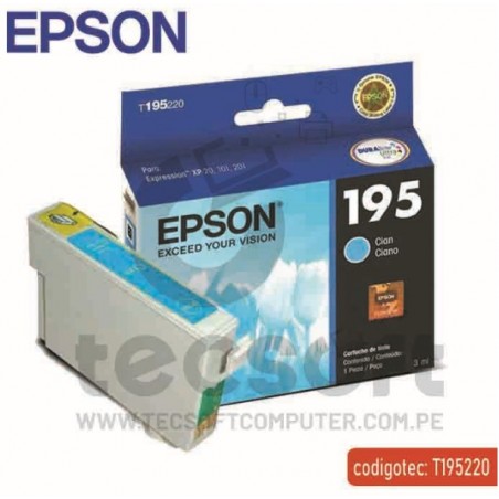 Cartucho Epson T195220-AL Cian 195