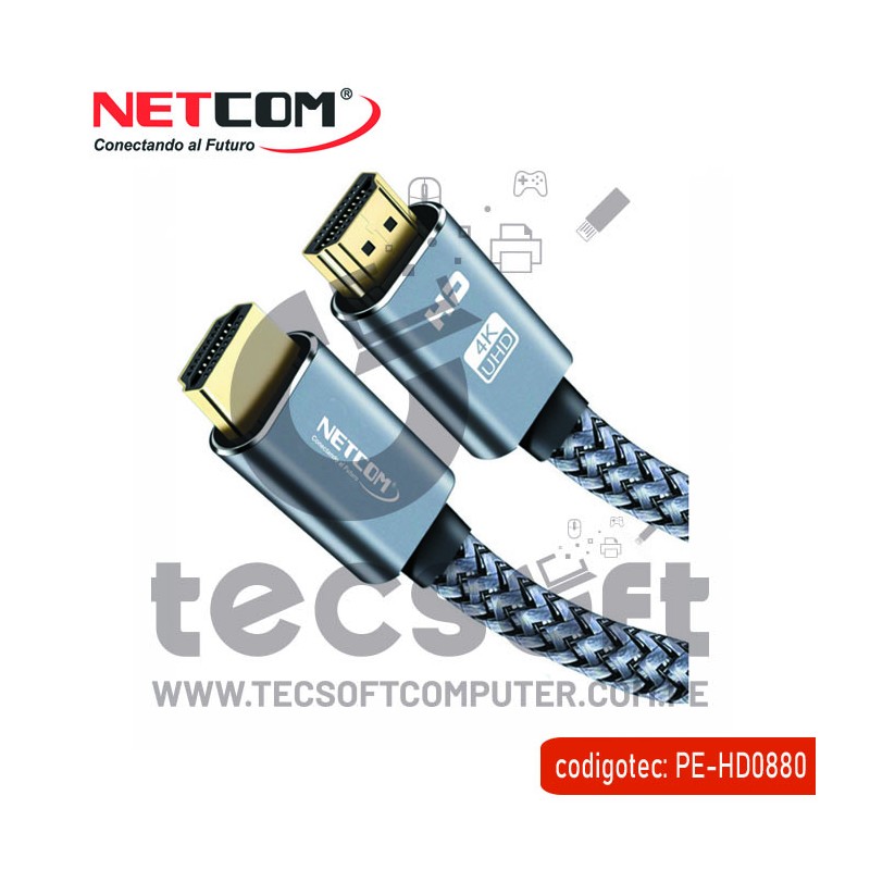 CABLE HDMI 2.0 DE COBRE DE 50 CENTIMETROS SLIM – DELGADO ENMALLADO ULTRA HD 4K 60HZ 28AWG CON ...